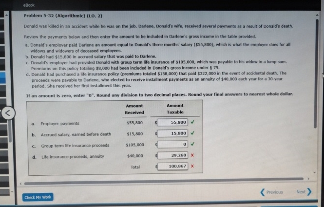 Solved eBookProblem 5-32 (Algorithmic) (10. 2)Donald was | Chegg.com