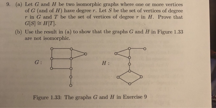 Solved 9. (a) Let G and H be two isomorphic graphs where one | Chegg.com