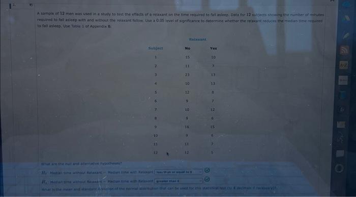 Solved Hu1 Median time without Relaxant - Median time with | Chegg.com