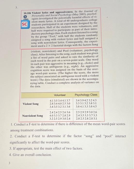 Solved ment used a 2×2 factorial design with the factors | Chegg.com