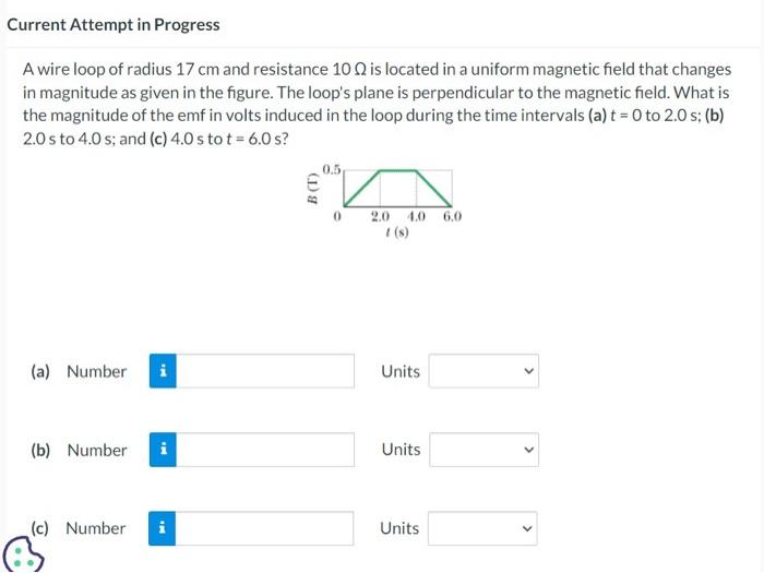 Solved A wire loop of radius 17 cm and resistance 10Ω is | Chegg.com