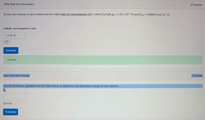 Solved 16a) Comprehensive problem 1/1 points The reaction | Chegg.com