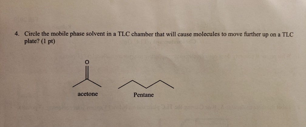 Solved 4. Circle the mobile phase solvent in a TLC chamber | Chegg.com