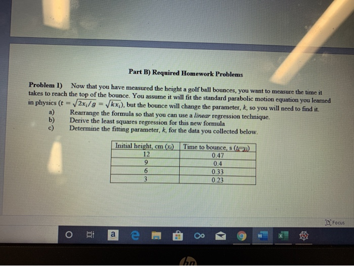 Solved Part B) Required Homework Problems Problem 1) Now | Chegg.com