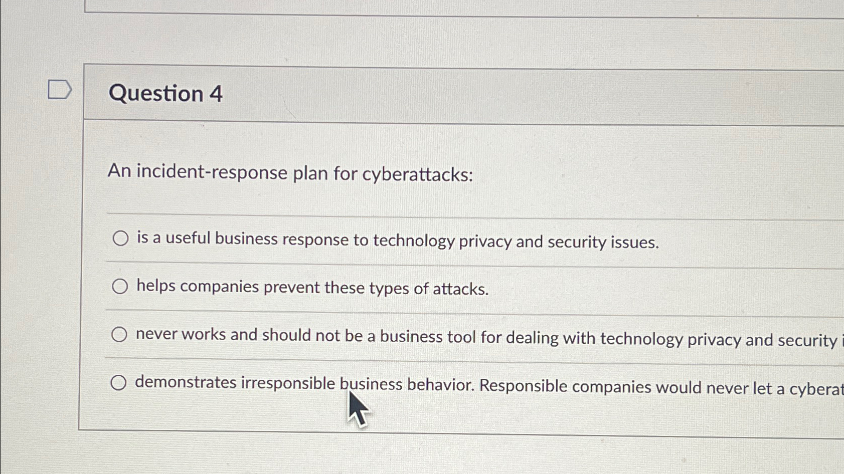 Solved Question 4An incident-response plan for | Chegg.com