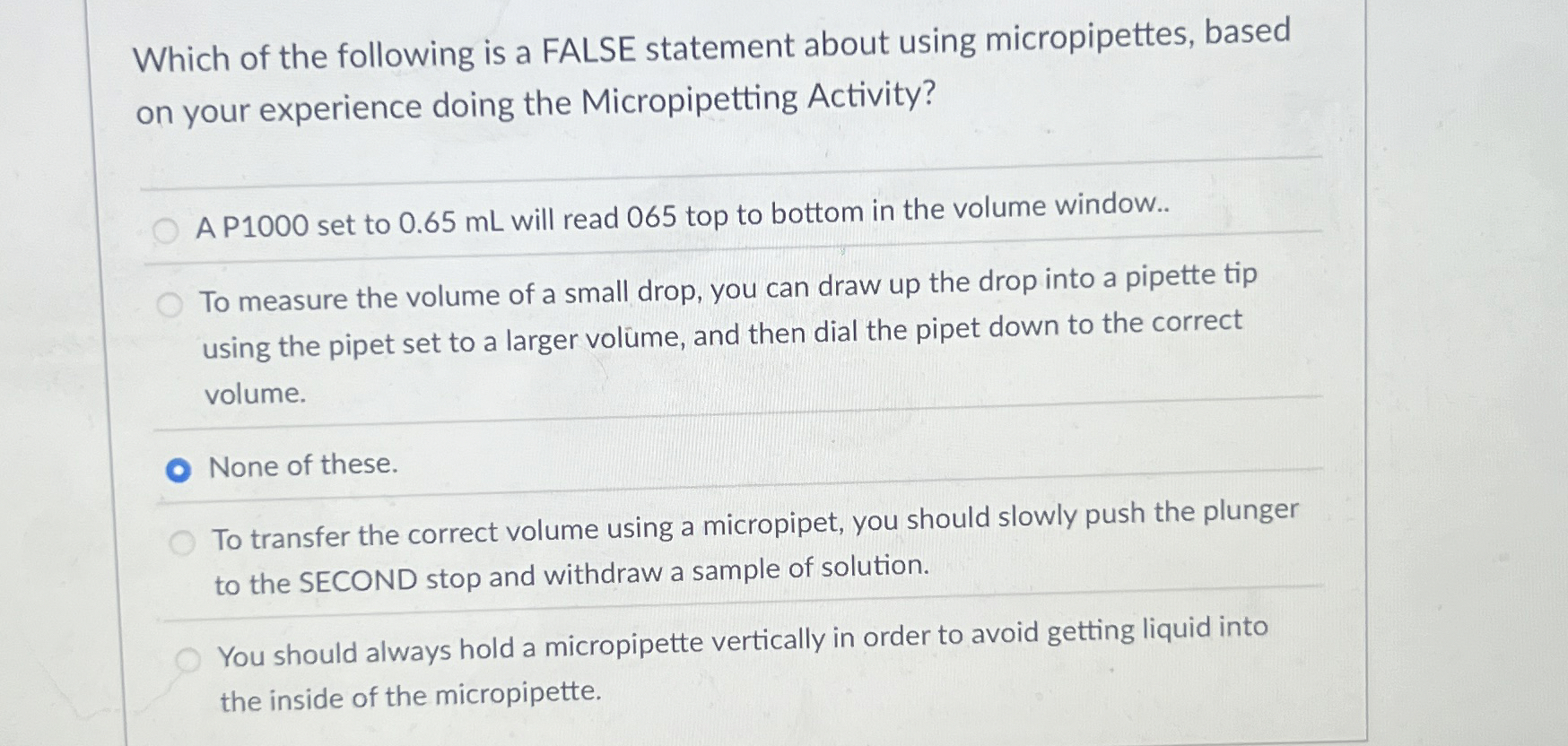 Solved Which of the following is a FALSE statement about | Chegg.com