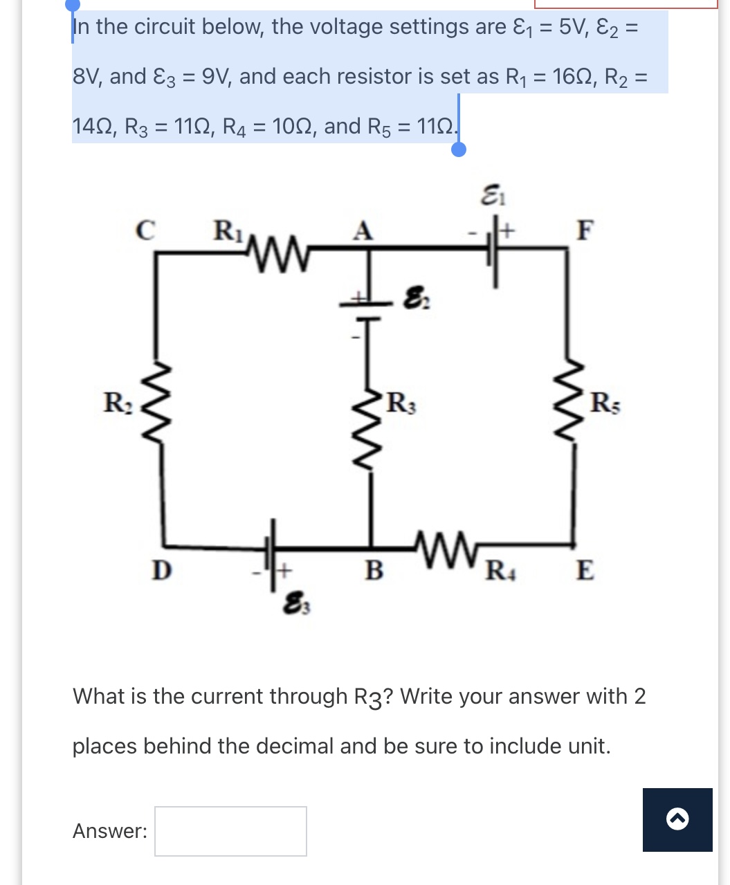 Solved In the circuit below, the voltage settings are | Chegg.com