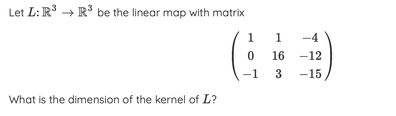Solved Let L:R3→R3 ﻿be the linear map with | Chegg.com