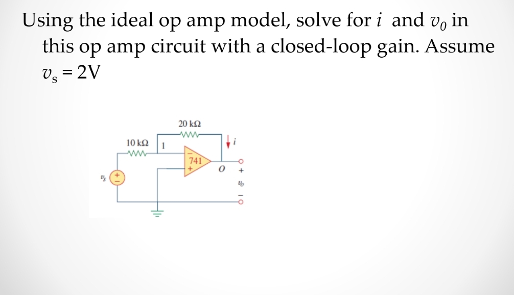 Solved by an EXPERT Using the ideal op amp model, solve for i and v0 ﻿in | Chegg.com