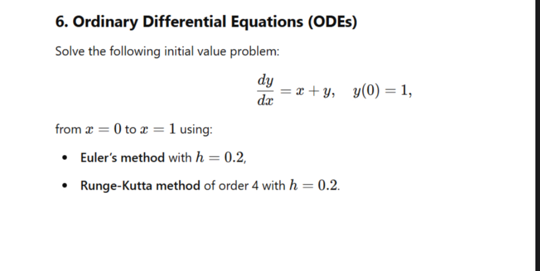 Ordinary Differential Equations (ODEs)Solve the | Chegg.com