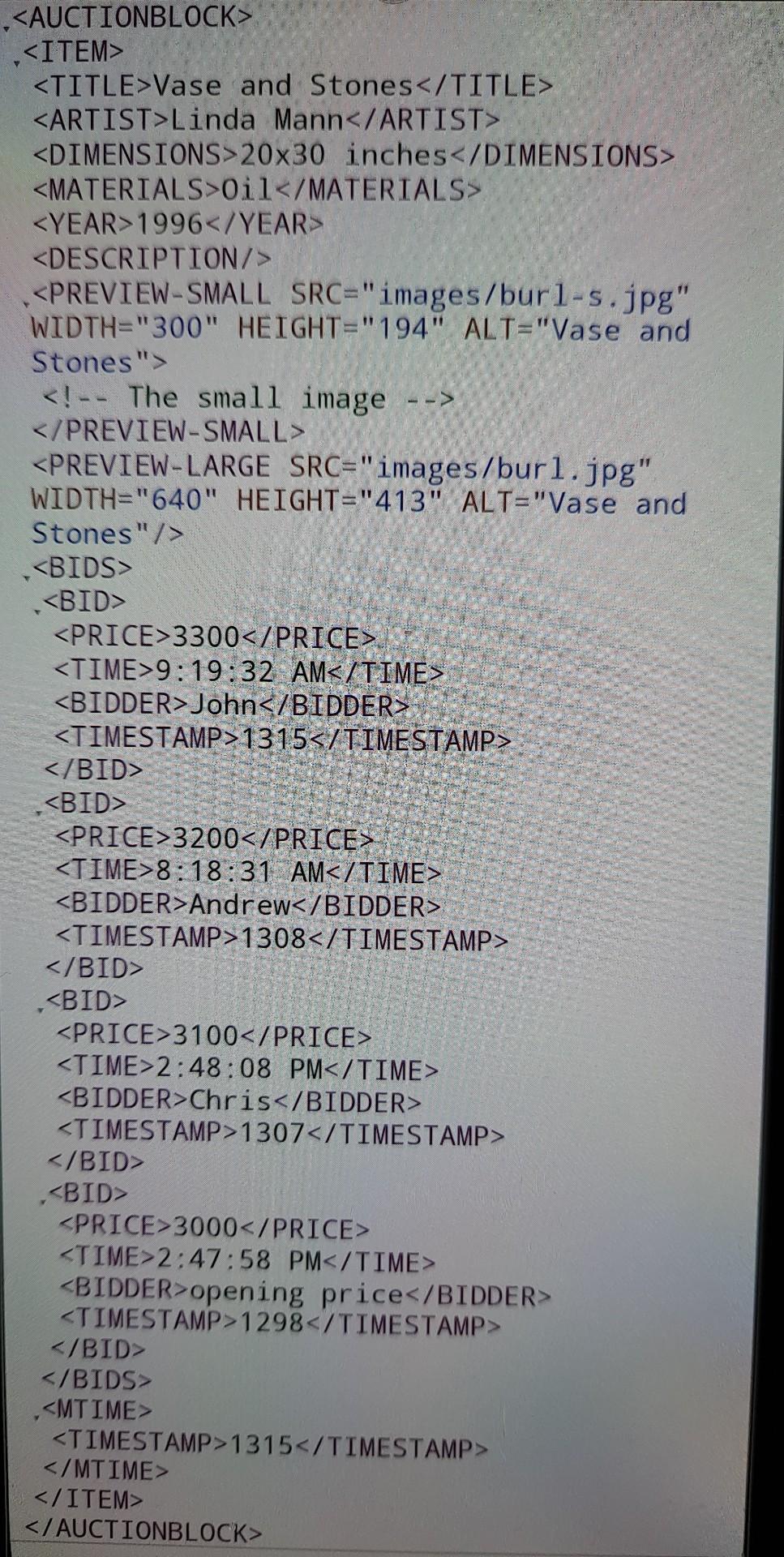 Solved Task 3: Analyze XML document included in XML document | Chegg.com