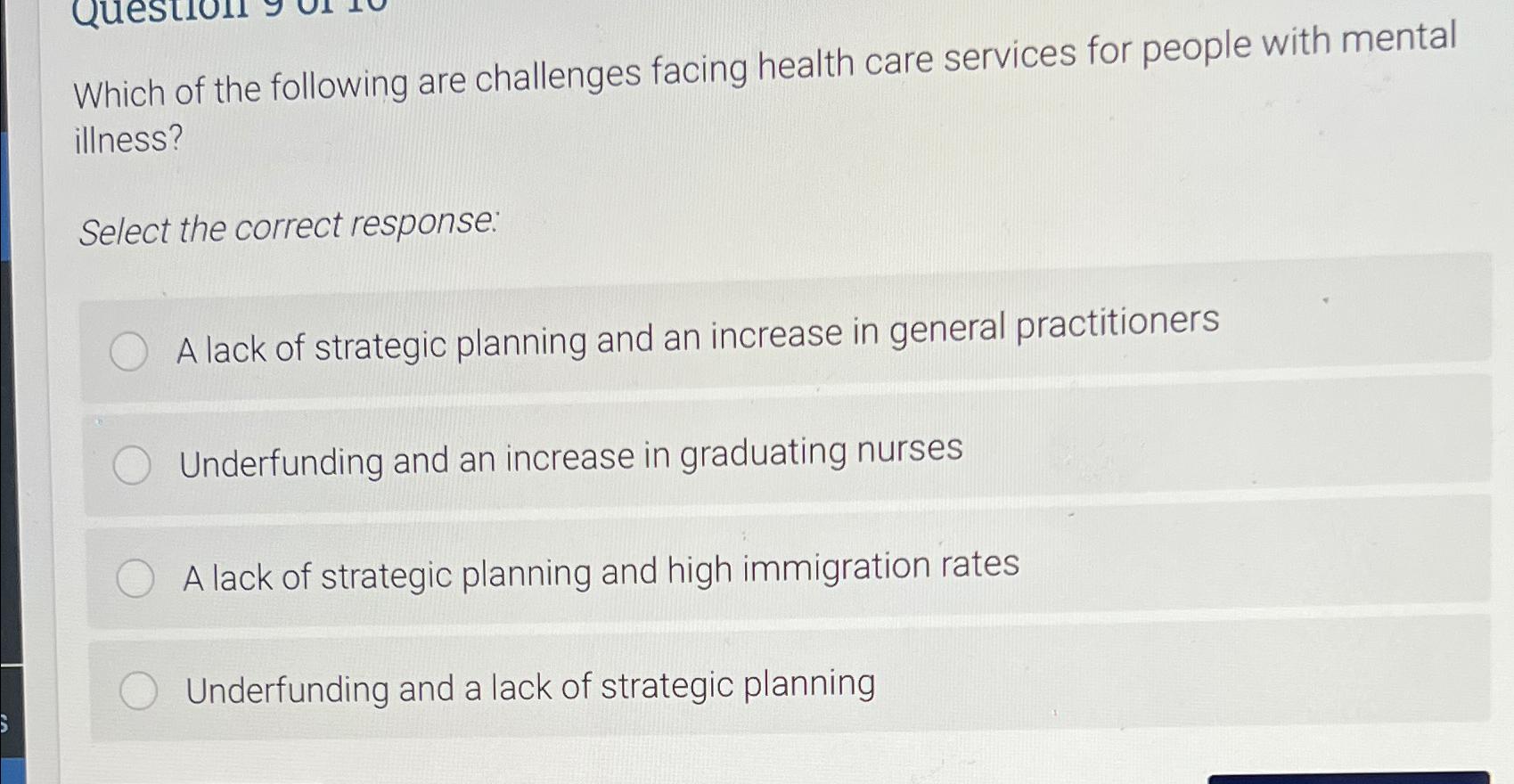 Solved Which of the following are challenges facing health | Chegg.com