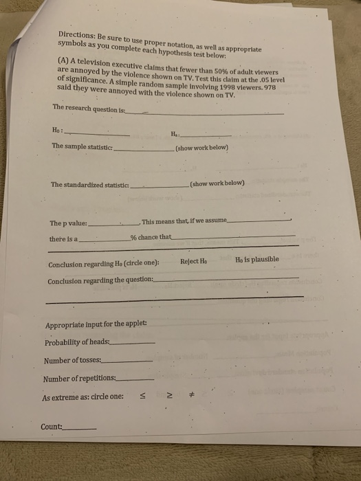 Solved Directions: Be sure to use proper notation, as well | Chegg.com