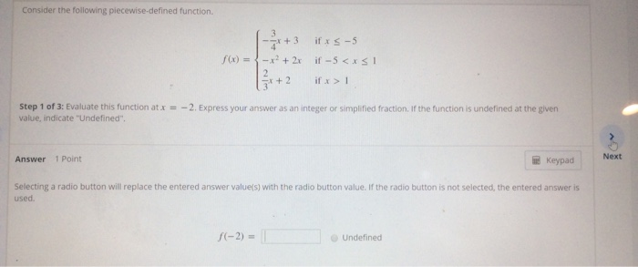Solved Consider the following piecewise-defined function | Chegg.com