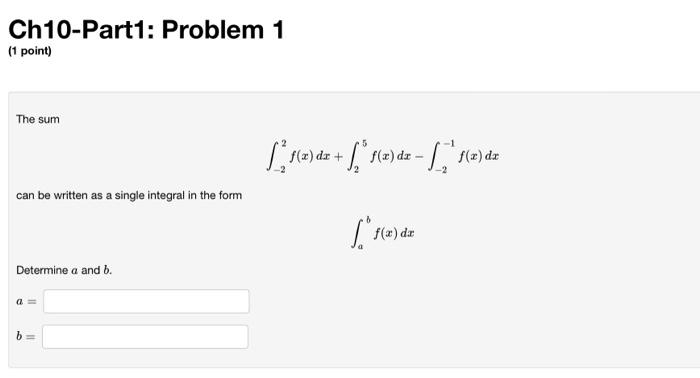 Solved Ch10-Part1: Problem 1 (1 point) The sum | Chegg.com