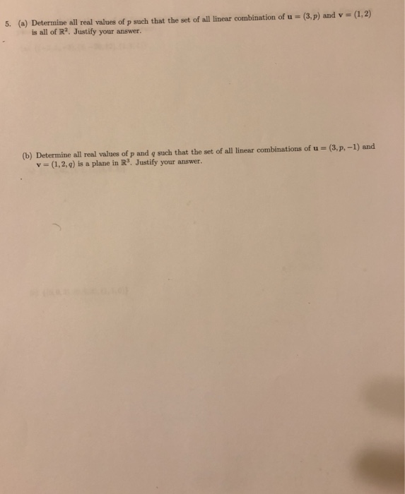 Solved 5. (a) Determine all real values of p such that the | Chegg.com