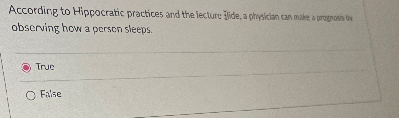 Solved According to Hippocratic practices and the lecture | Chegg.com