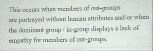 Solved This occurs when members of out-groups are portrayed | Chegg.com