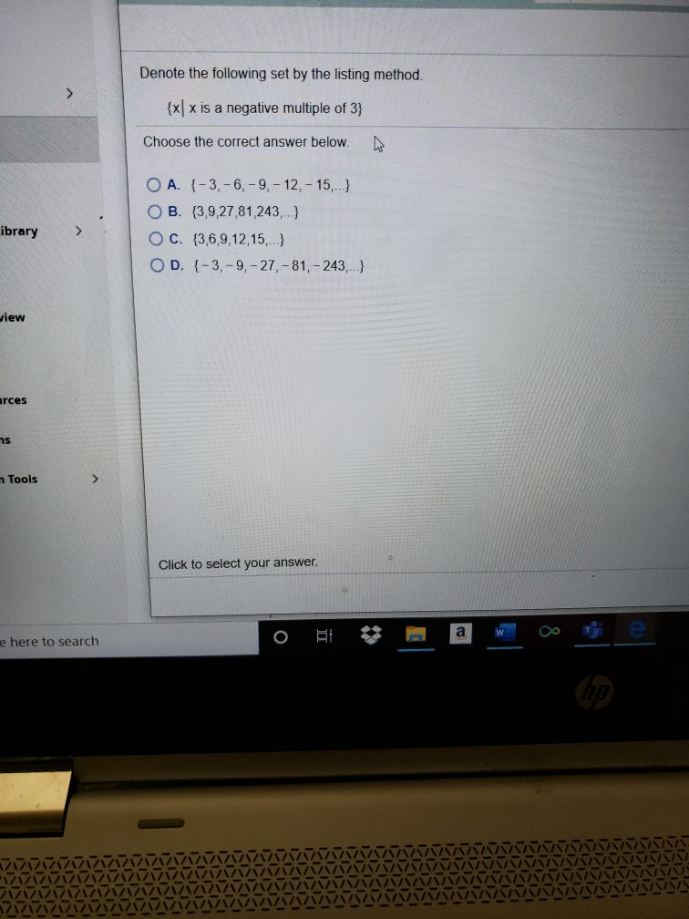 Solved Denote the following set by the listing method {xl x | Chegg.com