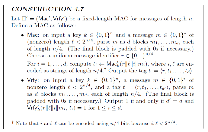 Solved 4. ﻿Consider the MAC domain extension construction | Chegg.com