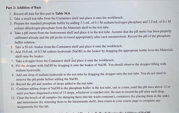 Solved Experiment 3: Measuring the Buffer Capacity of a | Chegg.com