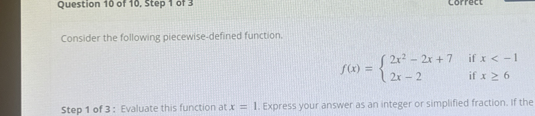 Solved Question 10 ﻿of 10 , ﻿Step 1 ﻿of 3Consider the | Chegg.com