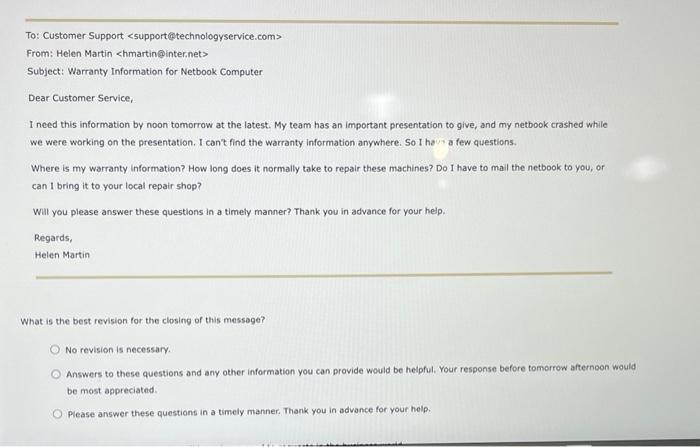 Read the scenario, and then answer the question. Your | Chegg.com