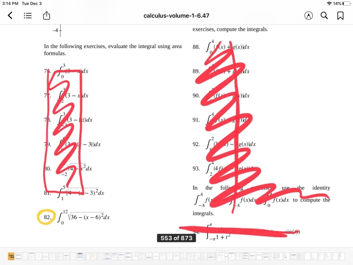 Solved 3:14 PM Tue Dec 3 14%D calculus-volume-1-6.47 | Chegg.com