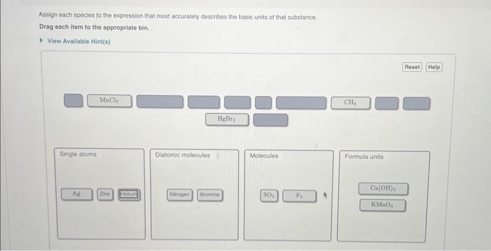Solved Assign each species to the expression that most | Chegg.com