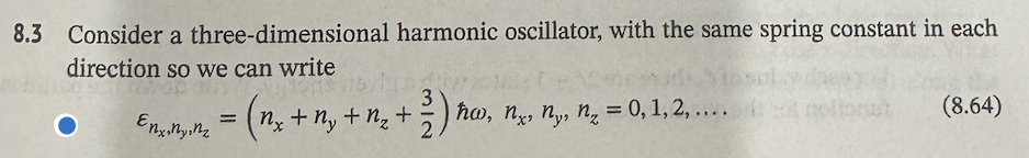 Solved 8.3 ﻿Consider a three-dimensional harmonic | Chegg.com