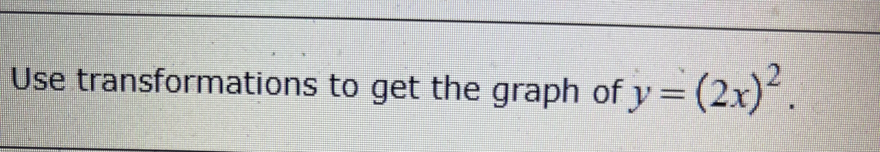 Solved Use transformations to get the graph of | Chegg.com
