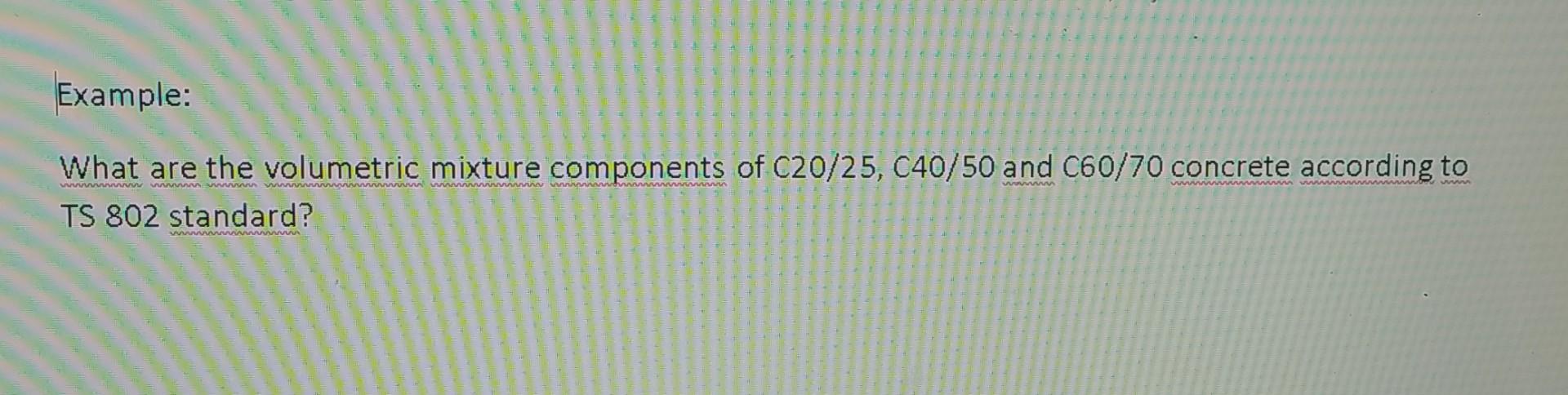 Solved Example: What are the volumetric mixture components | Chegg.com