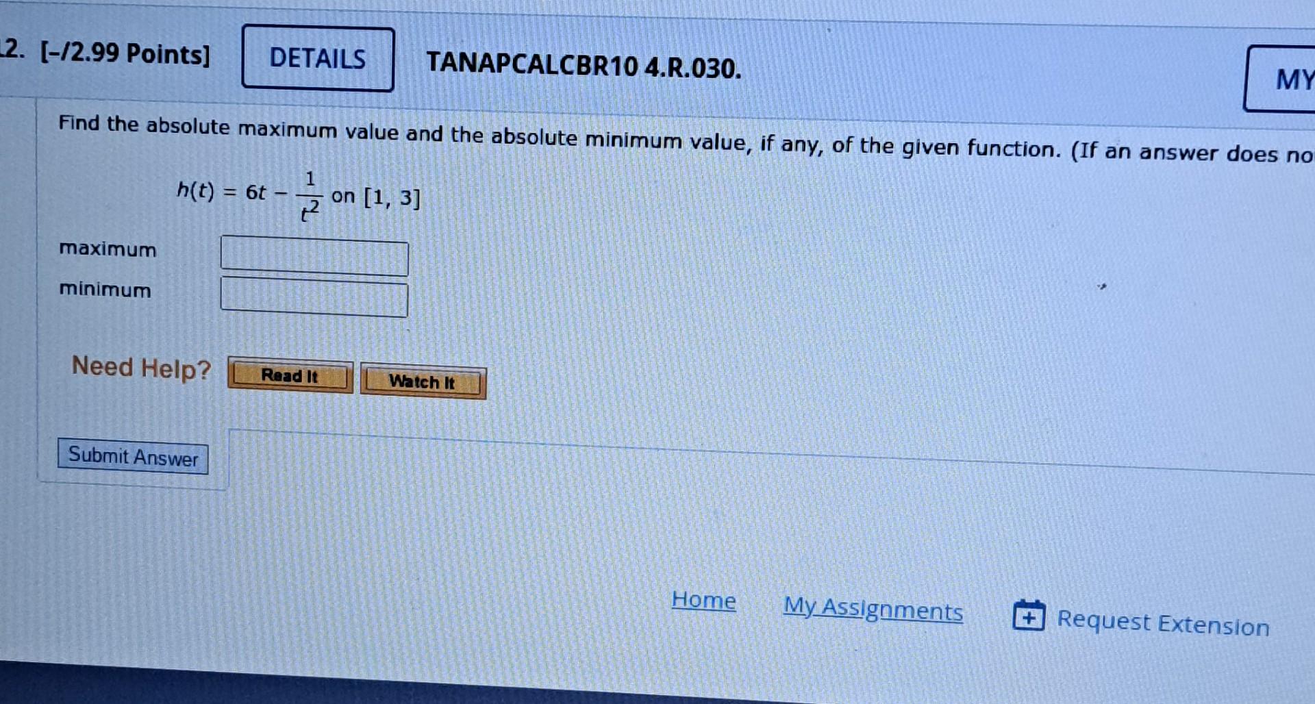 Solved Find The Absolute Maximum Value And The Absolute