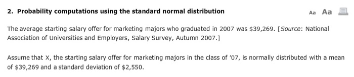 Solved 2. Probability computations using the standard normal | Chegg.com