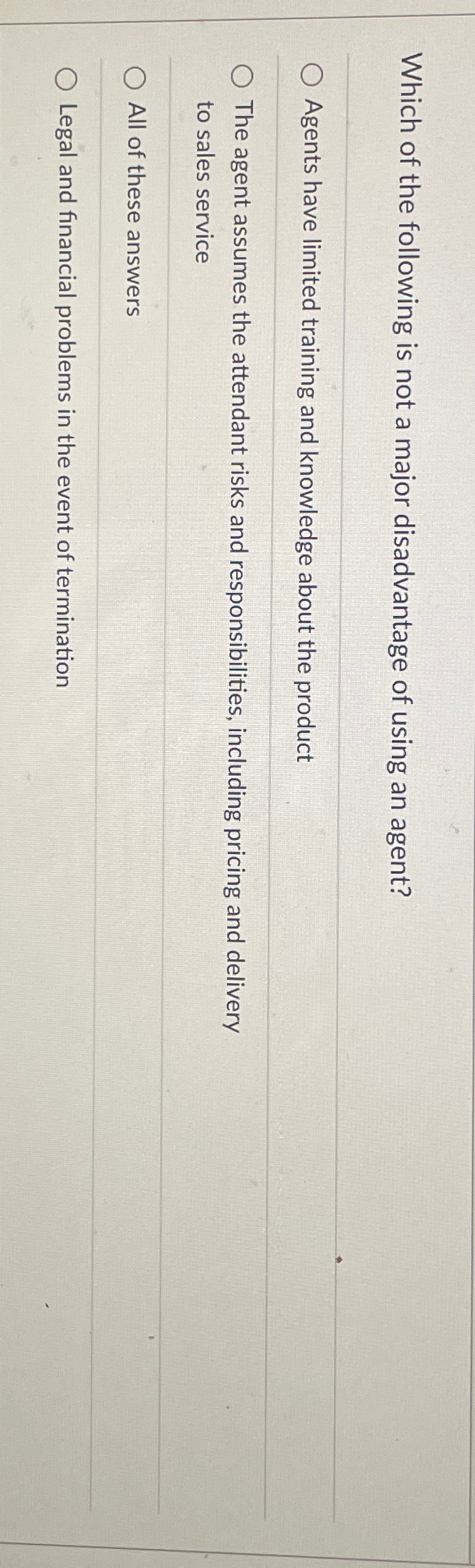 Solved Which of the following is not a major disadvantage of | Chegg.com