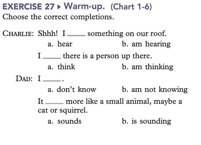 Solved EXERCISE 27 Warm-up. (Chart 1-6) Choose the correct | Chegg.com