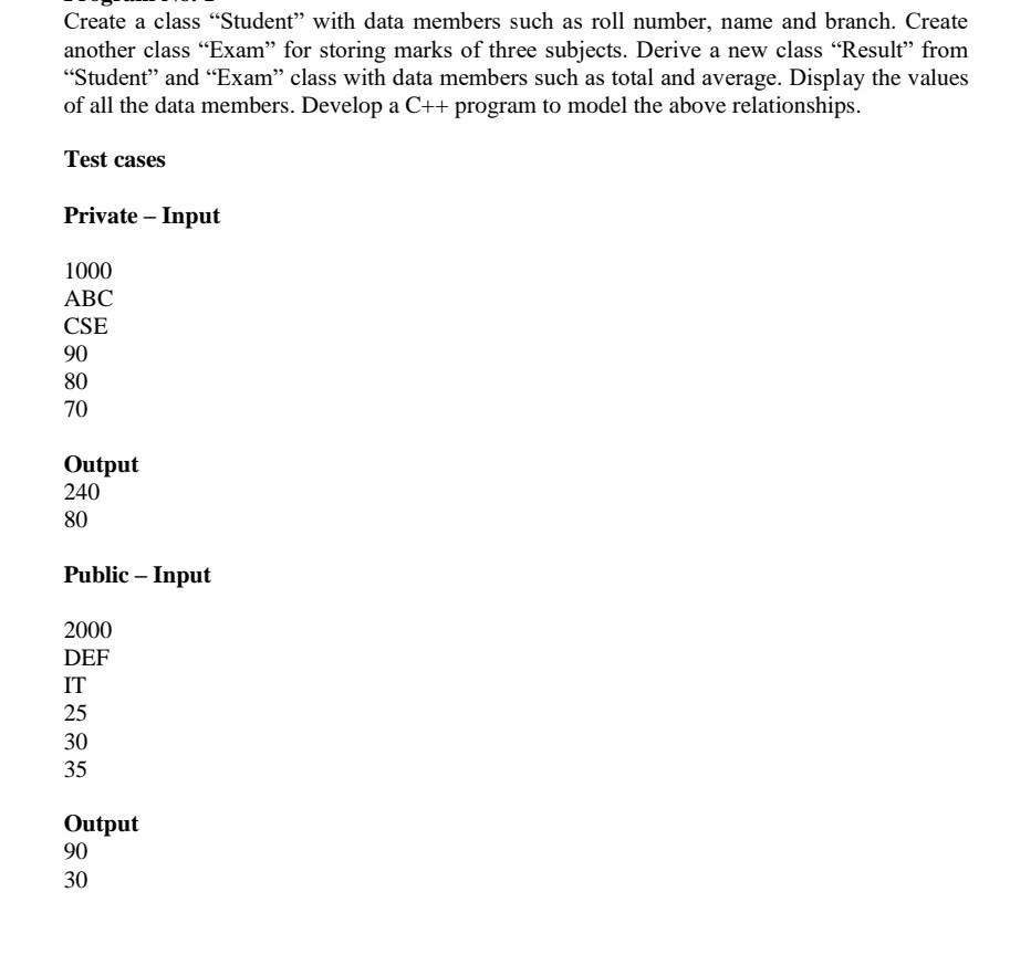 Solved Create a class "Student” with data members such as | Chegg.com