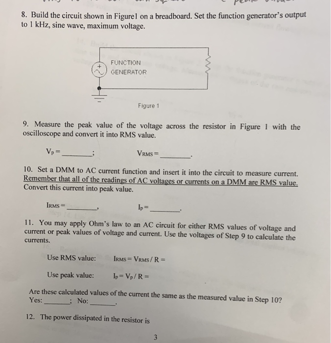 Solved 8. Build the circuit shown in Figurel on a | Chegg.com