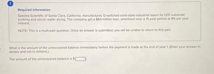 Solved Required information Spectra Scientific of Santa | Chegg.com