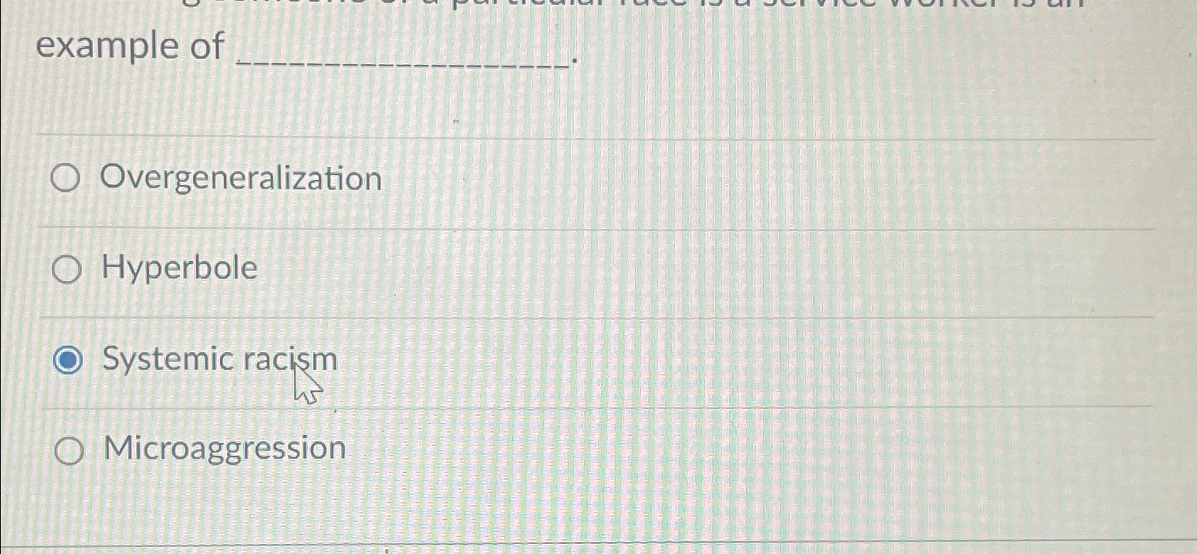 Solved example ofOvergeneralizationHyperboleSystemic | Chegg.com