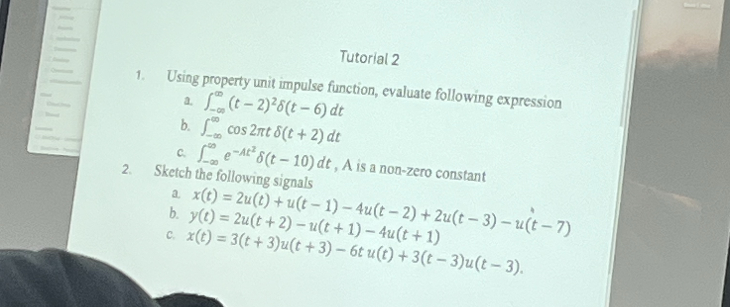 Solved Tutorial 2using Property Unit Impulse Function 6307
