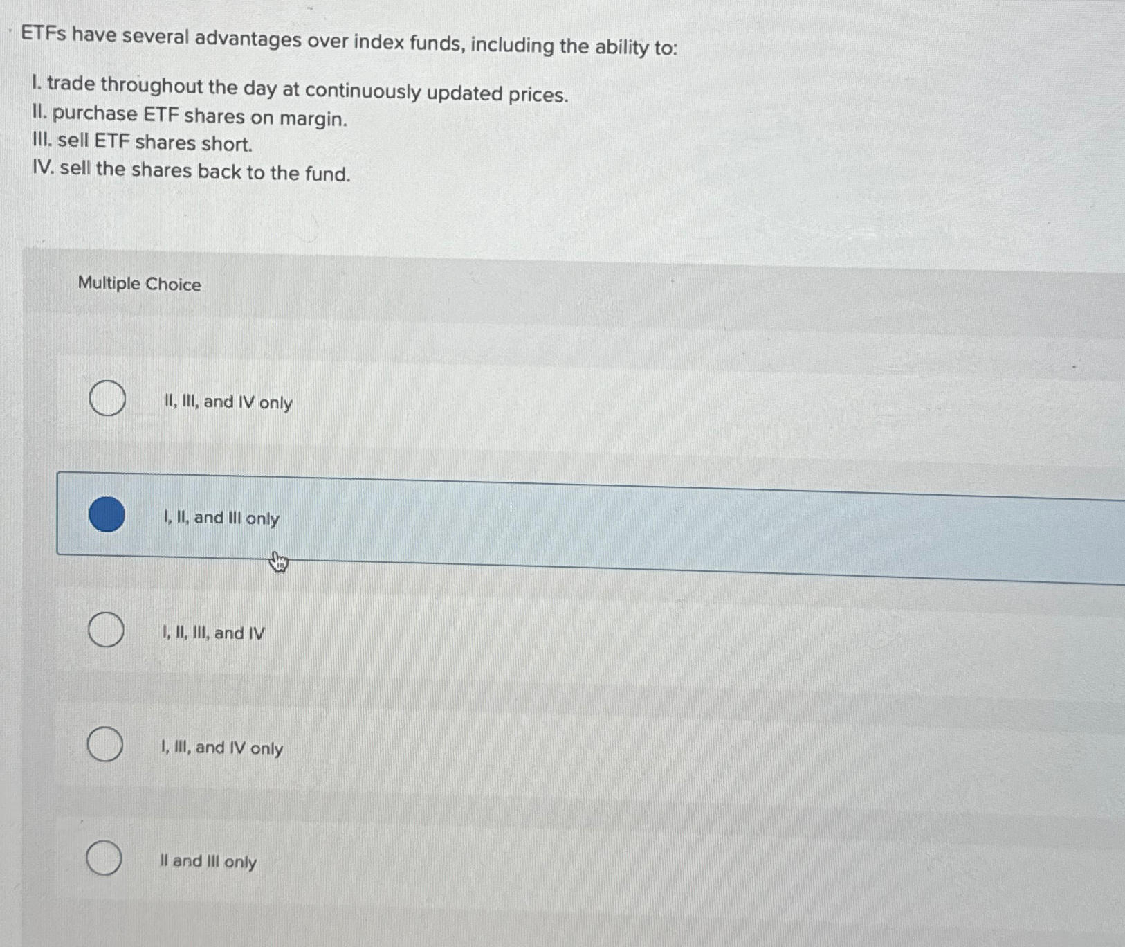 ETFs have several advantages over index funds, | Chegg.com