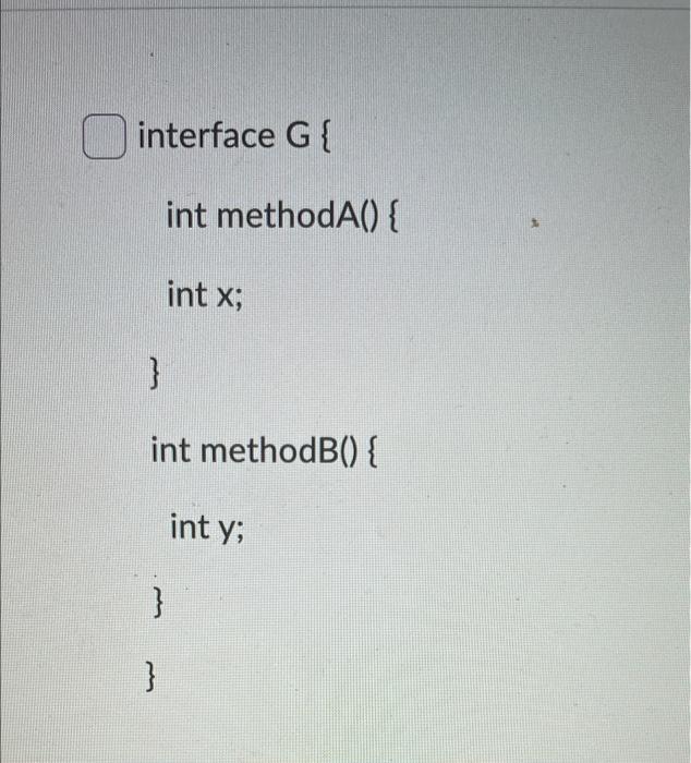 Solved Which of the following are valid interfaces: (SELECT | Chegg.com