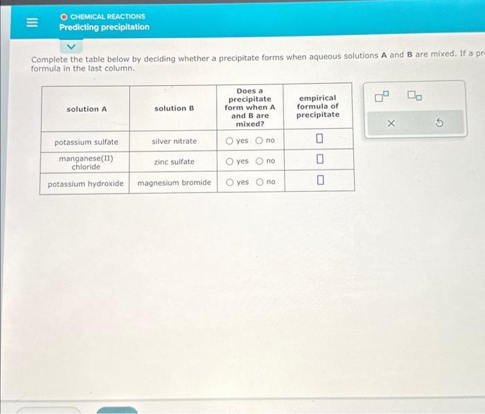 Complete the table below by deciding whether a | Chegg.com