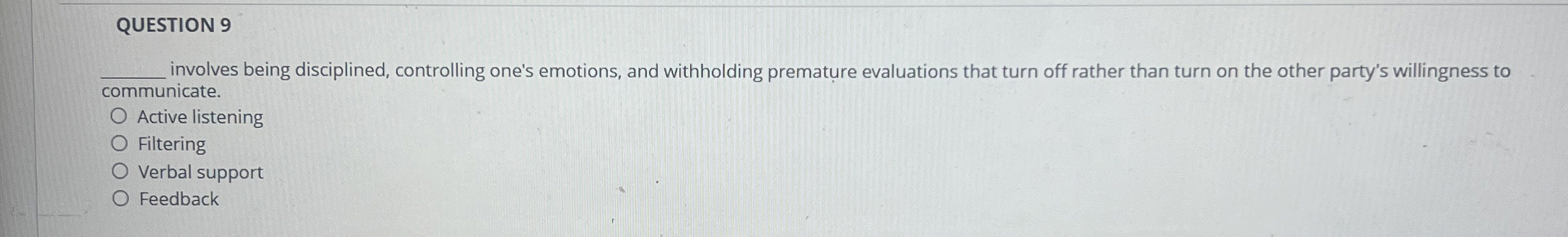 Solved QUESTION 9q, ﻿involves being disciplined, controlling | Chegg.com