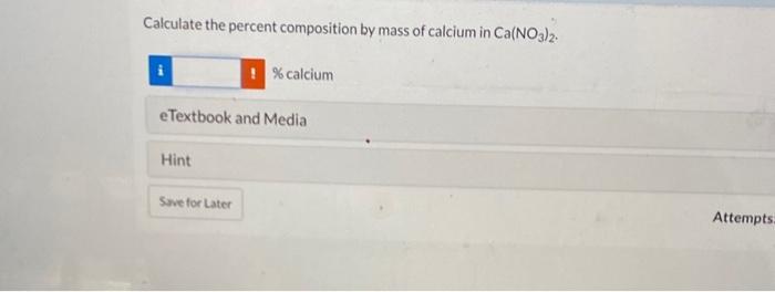 Solved Calculate the percent composition by mass of calcium | Chegg.com