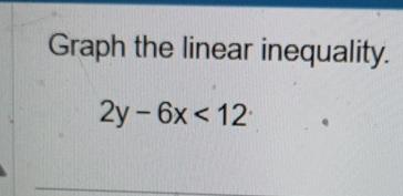 Solved Graph the linear inequality.2y-6x