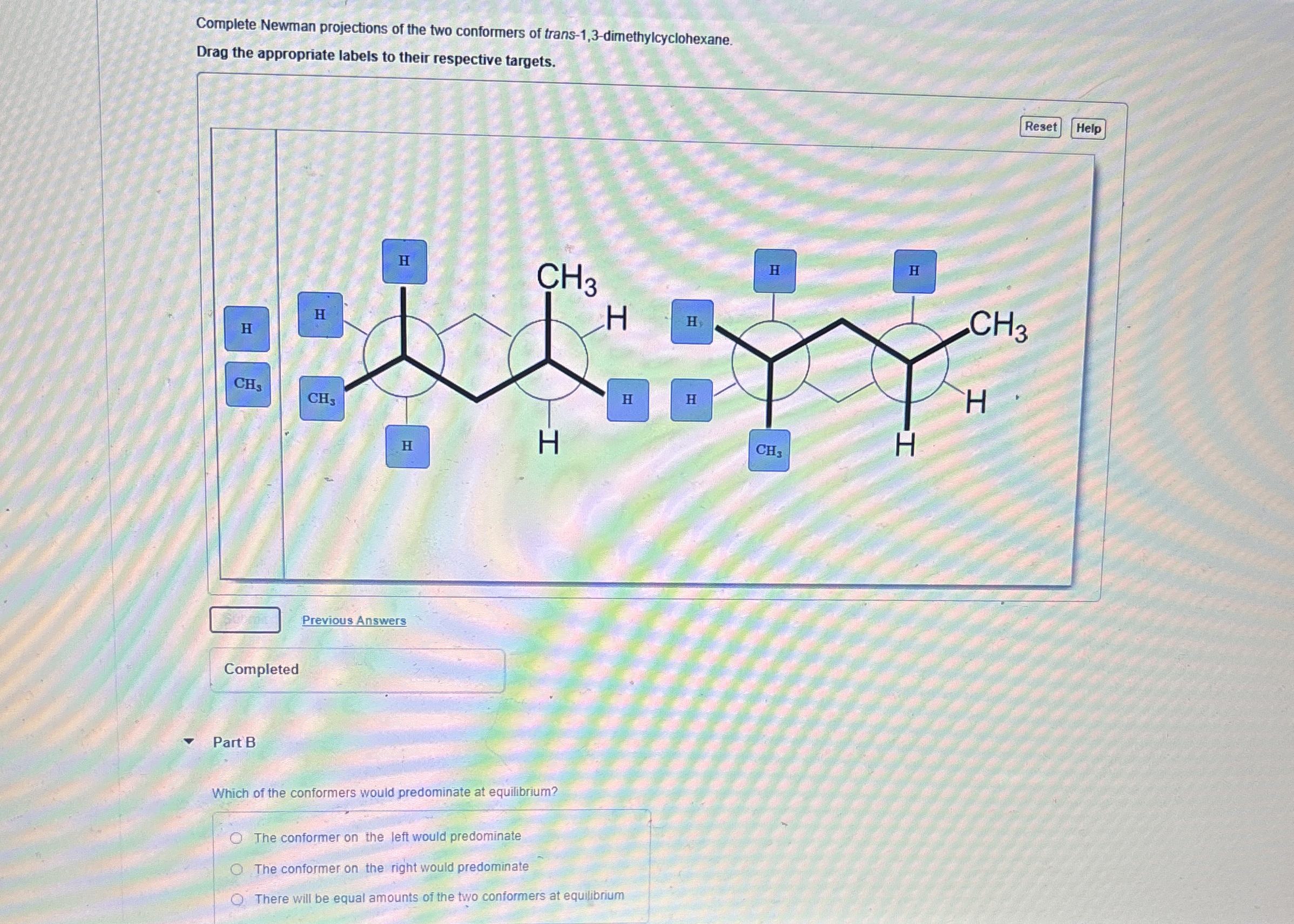 Solved Complete Newman projections of the two conformers of | Chegg.com