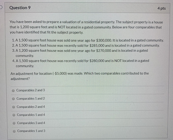 Solved Question 9 4 pts You have been asked to prepare a | Chegg.com