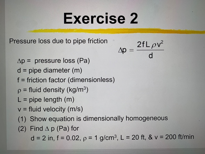 Solved 3) using AES units, find change in p (lbf/ft^2)for d | Chegg.com